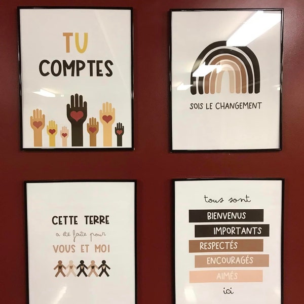 French Classroom Decor, French Language, Diversity Posters, Set of 4 ...