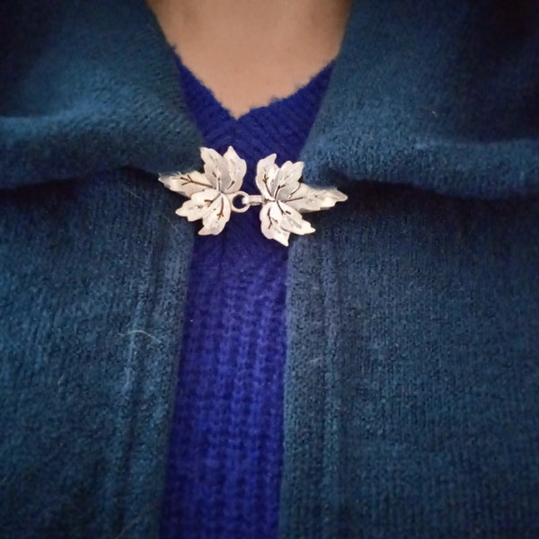 Cardigan Sweater Scarf Clip Button, Leaf Brooch Pin, Shawl Pin and ...