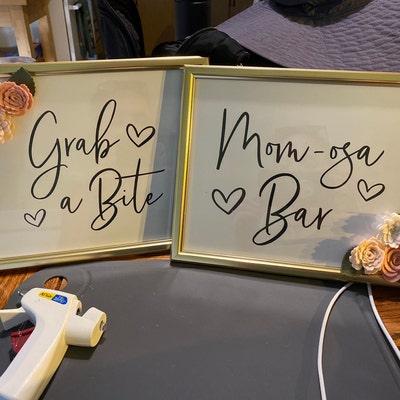 Food Table Sign Grab a Bite Buffet Table Sign Black and White Party ...