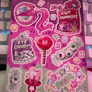 Gore Candy Waterproof Sticker Sheet - Etsy