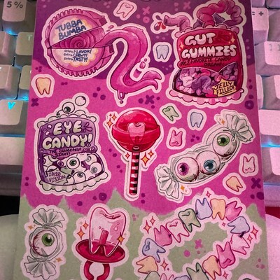 Gore Candy Waterproof Sticker Sheet - Etsy