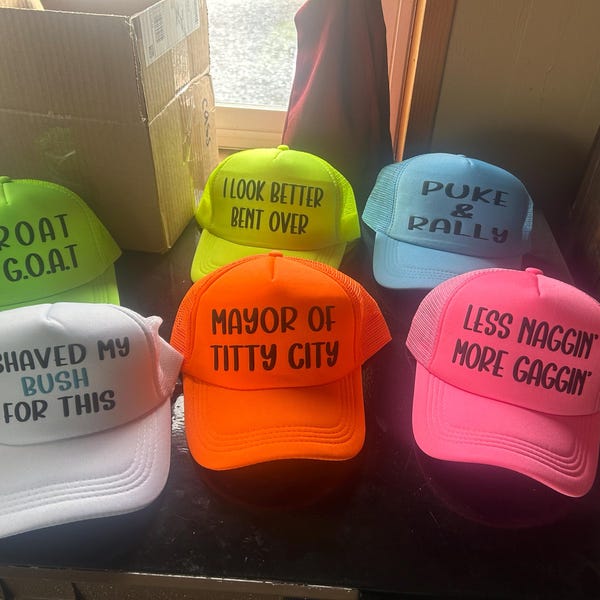 Puff Print Party Hats, Custom Crew Hat, Team / Totally Customizable ...