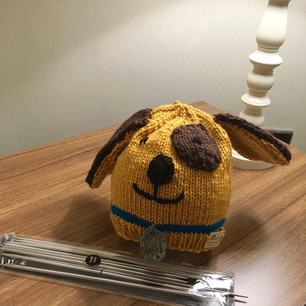 Puppy Dog Hat KNITTING PATTERN / Easy Dog Hat Knitting Pattern / Baby ...