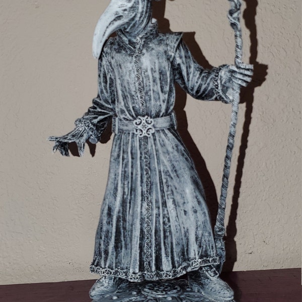 Venetian Plague Doctor Statue, Hand Painted Resin Sculpture | Gothic ...
