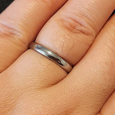 Couples Custom Engraved Pipe Cut Tungsten Fingerprint Rings His and Hers Matching Wedding Bands ...