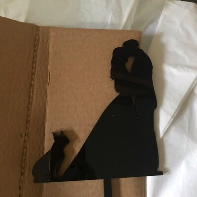 Bride Groom and Cavapoo Dog Acrylic Silhouette Wedding Cake - Etsy