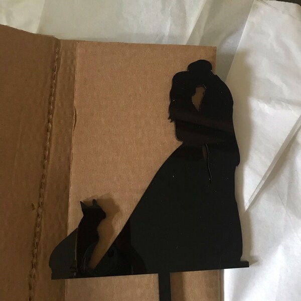 Bride Groom and Cavapoo Dog Acrylic Silhouette Wedding Cake Topper - Etsy