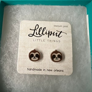 Sloth Earrings // Sloth Emoji Earrings // Sloth Face Earrings // Sloth ...