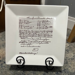 Handwriting on Plate Handwritten Letter Memorial Family - Etsy