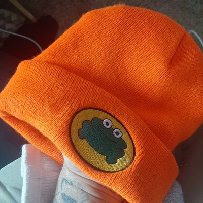 Embroidered Parappa the Rapper Beanie Frog Knit Cuffed Beanie - Etsy