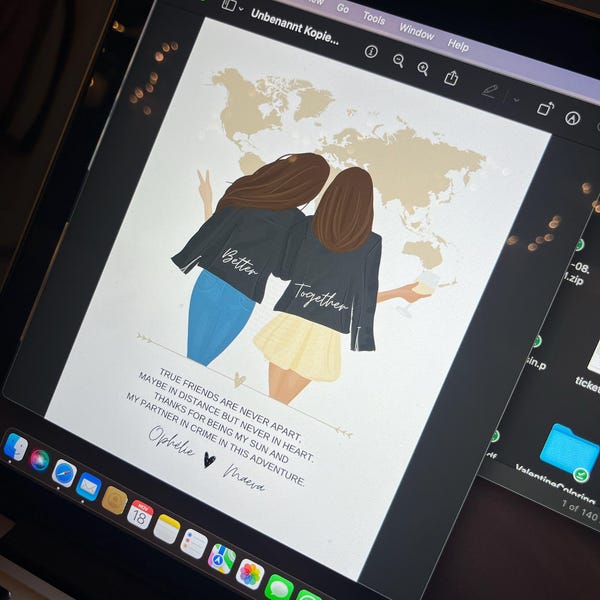 Best Friend Personalize Portrait, Best Friend Gift, Best Friend Photo ...