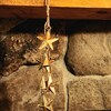 SHOOTING STARS Bell Hanging Strung on Jute - 8 Rustic Gold Stars and ...