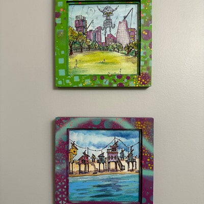 Graffiti Slap Stickers on Priority Mail Label. Block Print. - Etsy