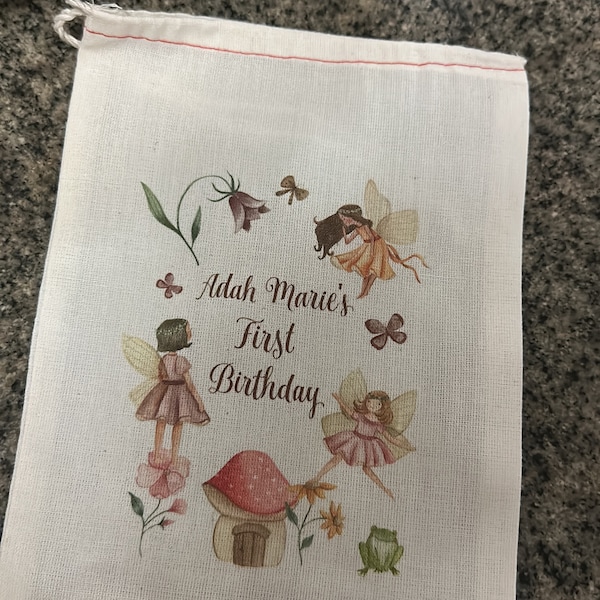 Fairy Birthday Gift Party Favor Bag. 4x6 5x7 6x8 8x12 Drawstring ...