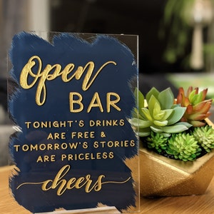 Open Bar Acrylic Signs Painted Acrylic Sign Bar Sign-fb2 - Etsy