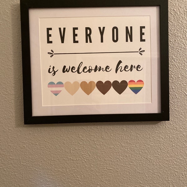 Printable Wall Art, Everyone Welcome, Diversity, Classroom Poster ...