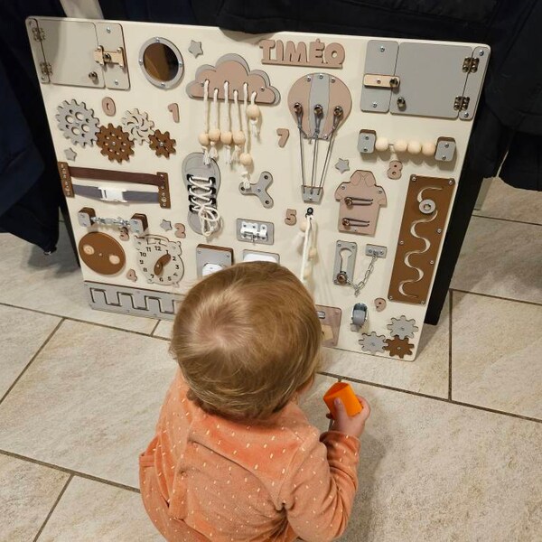 Big Busy Board, Activity Board for Exercising Fine Motor Skills - Etsy