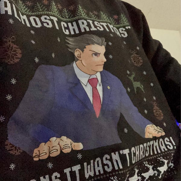 Ace Attorney Ugly Christmas Sweater - Edgeworth Santa December 24th ...