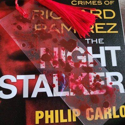 Laminated Bloody Acrylic Paint Bookmark Customizable Red and Black ...