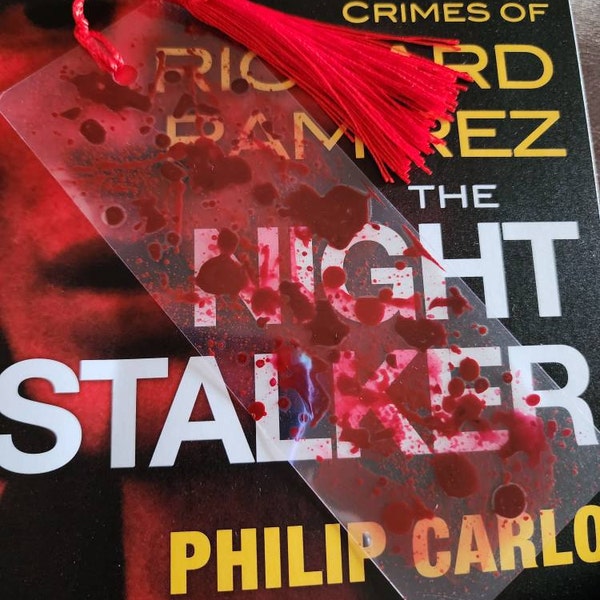 Laminated Bloody Acrylic Paint Bookmark - Customizable Red and Black ...