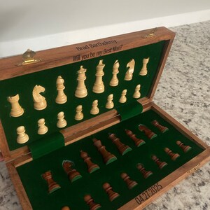 Personalized Handcrafted Wooden Chess Set,travel-friendly Magnetic ...