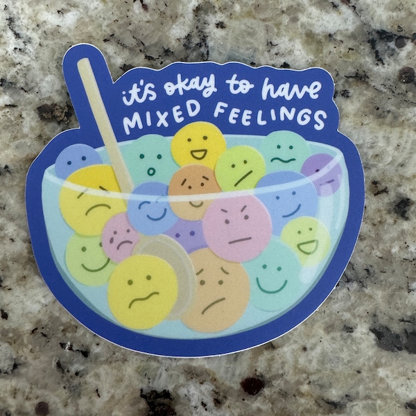 Mixed Feelings Sticker | Mental Health Sticker for Her | Laptop Decal ...