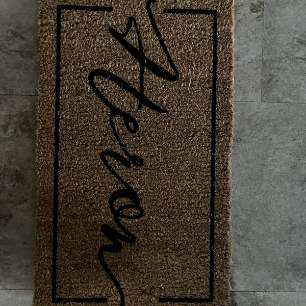 Hello Fall Doormat, Custom Door Mat for Front Door, Personalized Custom ...