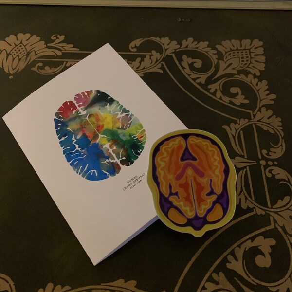 HOLOGRAPHIC Brain MRI/CT Vinyl Sticker | Anatomical Neuro Art - Etsy