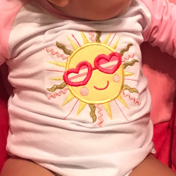Summer Sun, Applique Design, Machine Embroidery Design, Smiling Sun ...