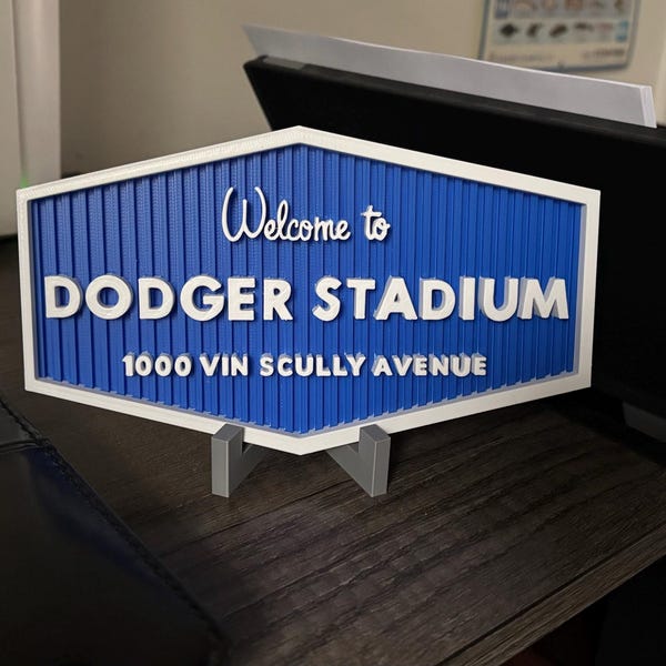 Welcome to Dodger Stadium 3D Printed Sign - for Desk or Wall Display - Etsy