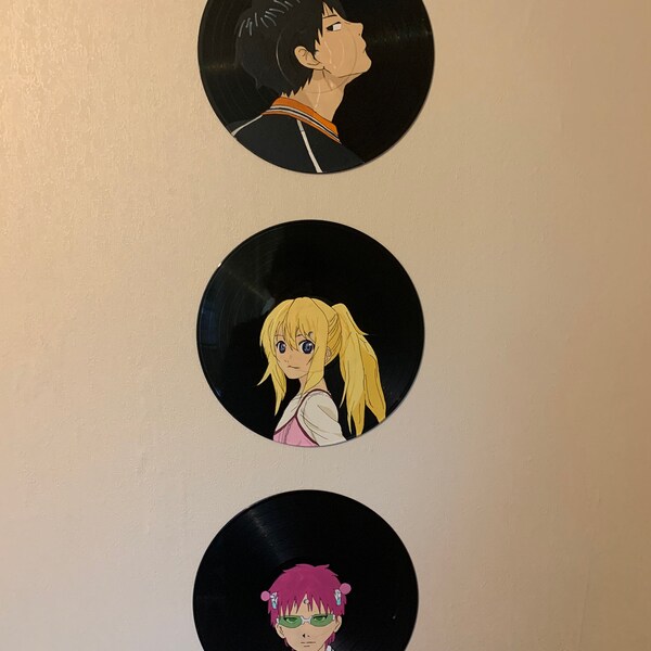Customizable Hand Painted Anime Fanart 12 Vinyl Record Vinyl Record ...