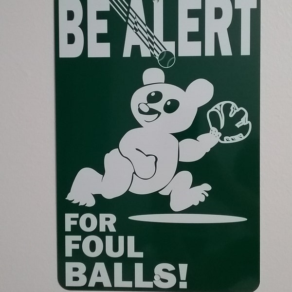 Wrigley Field Foul Ball Sign: Vintage Baseball Decor for Wall - Retro ...