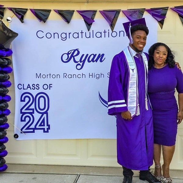 Custom Graduation Party Backdrop, Class of 2025, High School Graduation ...