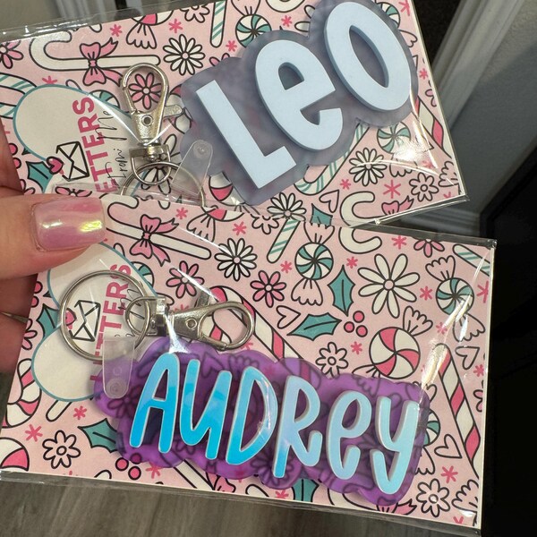 Backpack Name Tag Acrylic Keychain Personalized Acrylic Name Tag Diaper ...