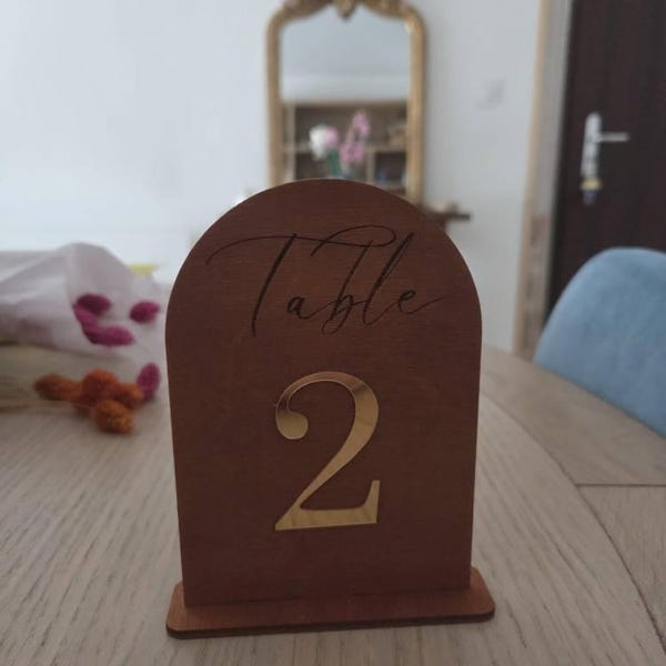 Wooden Wedding Gold Table Number - Wedding Table Decor , Rustic Country ...