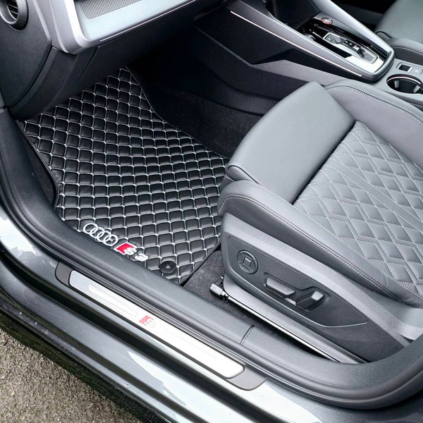 R.H.D Leather Car Mat for Audi A3 / S3 / RS3 2013-2020 8V , Embroidery ...