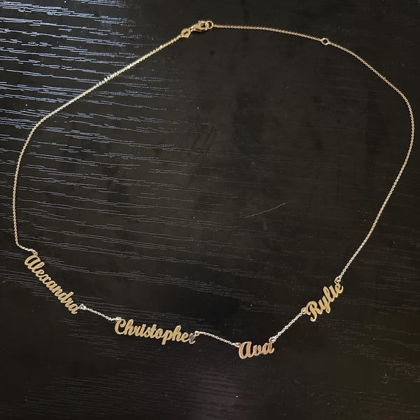 14k Gold Jake Letter Necklace | Deliciate Customized Special Name ...