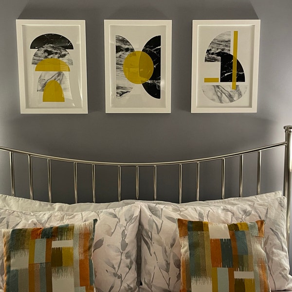 Set of 3 Mustard Art Prints, Mustard Wall Art, Yellow Wall Art, Mustard ...