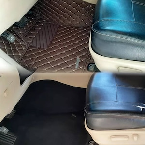 Premium Manicci Luxury Leather Custom Fitted Car Mats 2.0 Brown Diamond Car Mats Full Set - Etsy