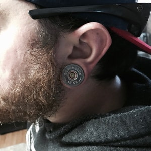 Bullet Ear Gauges Plugs 40 Cal Bullet Plug Earring W Colored - Etsy