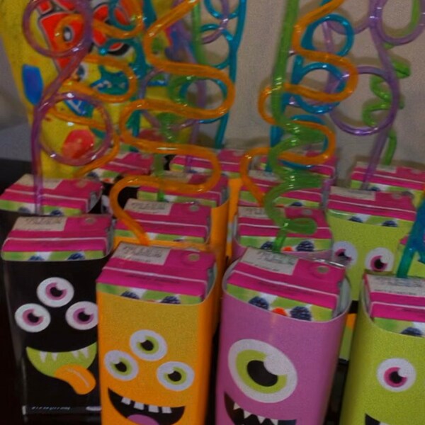 Halloween Monster Juice Box Wrappers. Instant Digital Download. 4 Color ...