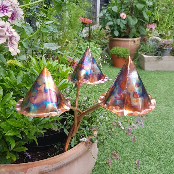 Garden Copper Toadstools Handmade Gift - Etsy UK