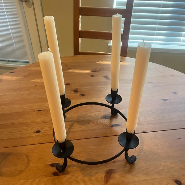 Hand-forged Twisted Metal Taper Candle Holder, Black Wrought Iron ...