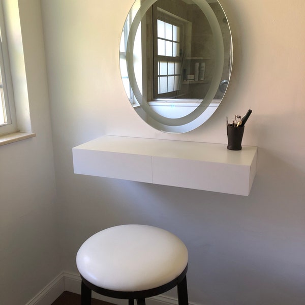 Minimalist White Floating Dressing Table / Vanity Shelf - Etsy