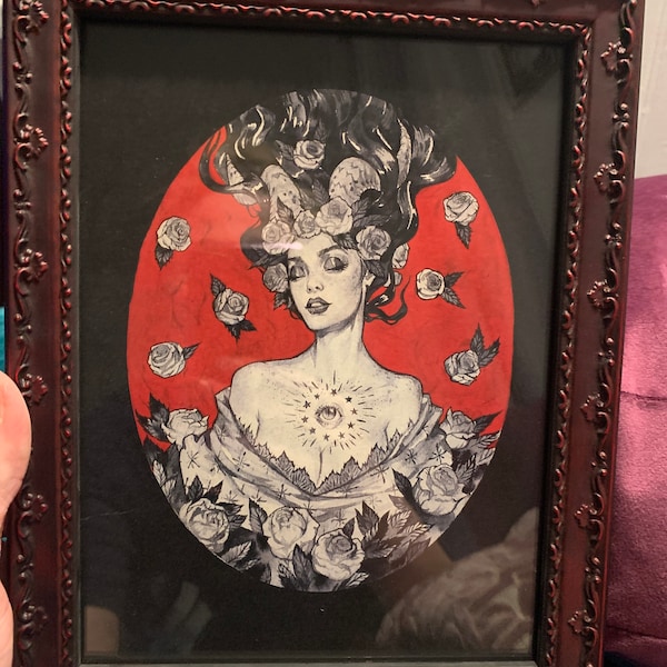 Metallic Ornate Red Picture Frame- Victorian Gothic Picture Frame- A5 ...