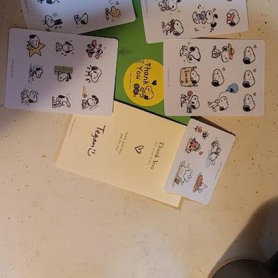 Snoopy Thank You Stickers Circle Sticker Small Business Owner Packing ...