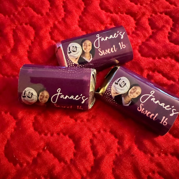 Mini Chocolate Wrappers – Custom Birthday Party Favors – Printed Candy ...
