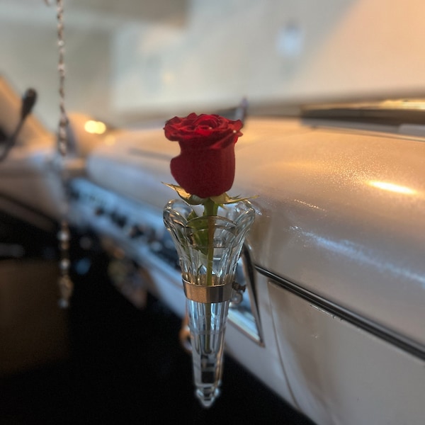 Antique Model A or T Hearse Car Glass Bud Flower Marigold Carnival ...