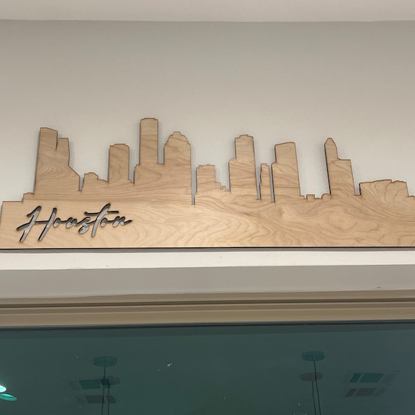 Houston Wall Sign, City Skyline Wall Decor, Texas Wall Art, Houston ...