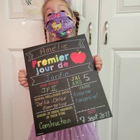 2-in-1 FRENCH First Day of School Sign, First Day of School Version ...